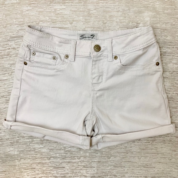 Seven7 | Shorts | Seven White Denim Shorts Embroidered Back Pockets ...